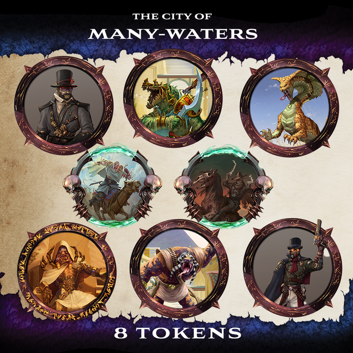 3D Printable The City of Many-Waters Tokens by Dillon Olney